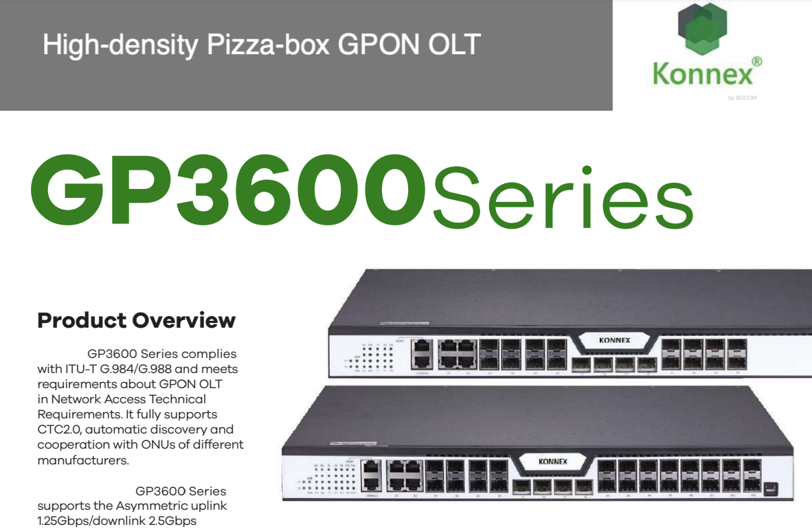 OLT High-density Pizza-box GPON de Konnex | Eroberer | Fibra Óptica y ...